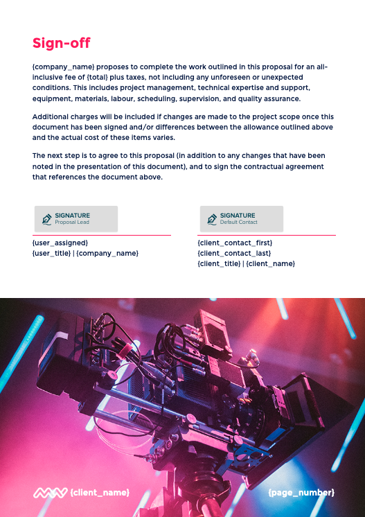 Audio Visual Proposal Template | Proposify